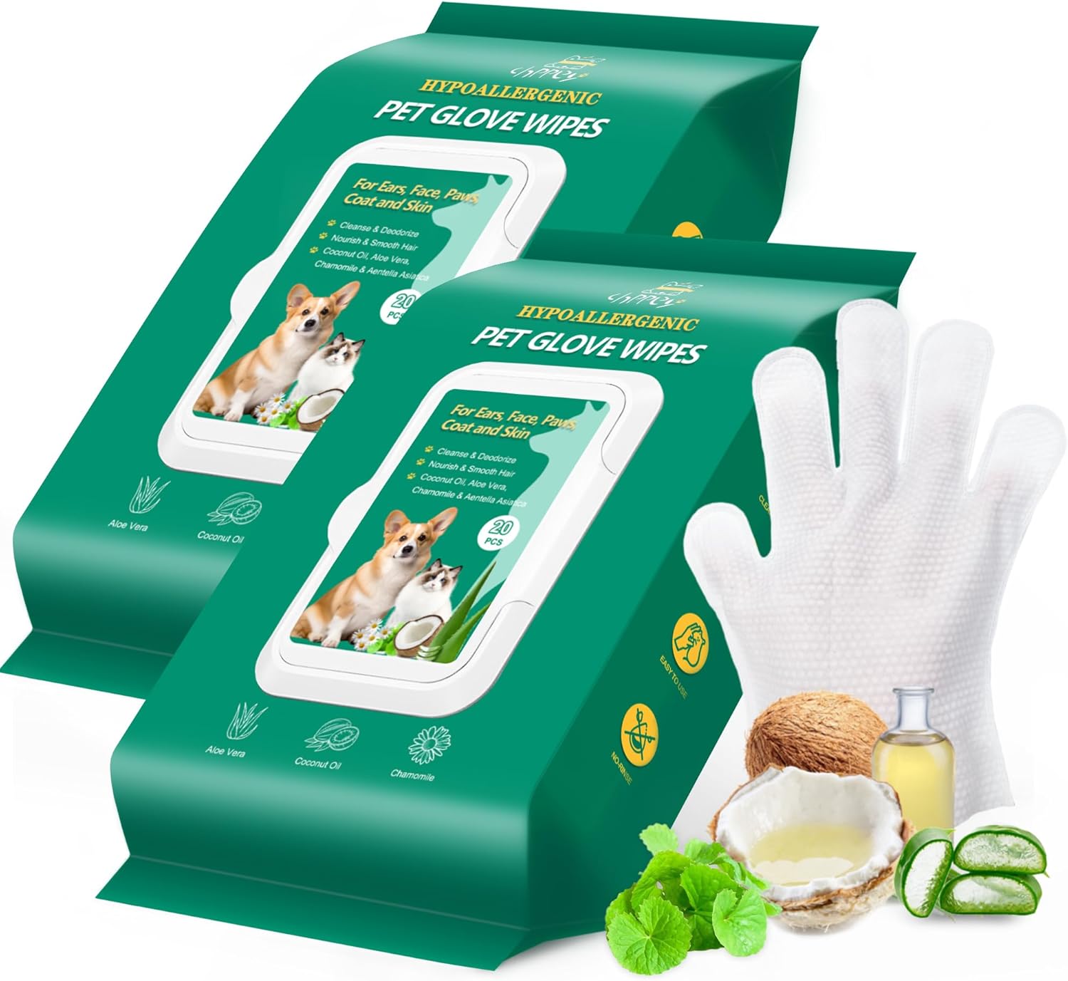 Amazon.com: CHPPEY 40PCS Pet Cleaning and Deodorizing Grooming Glove ...