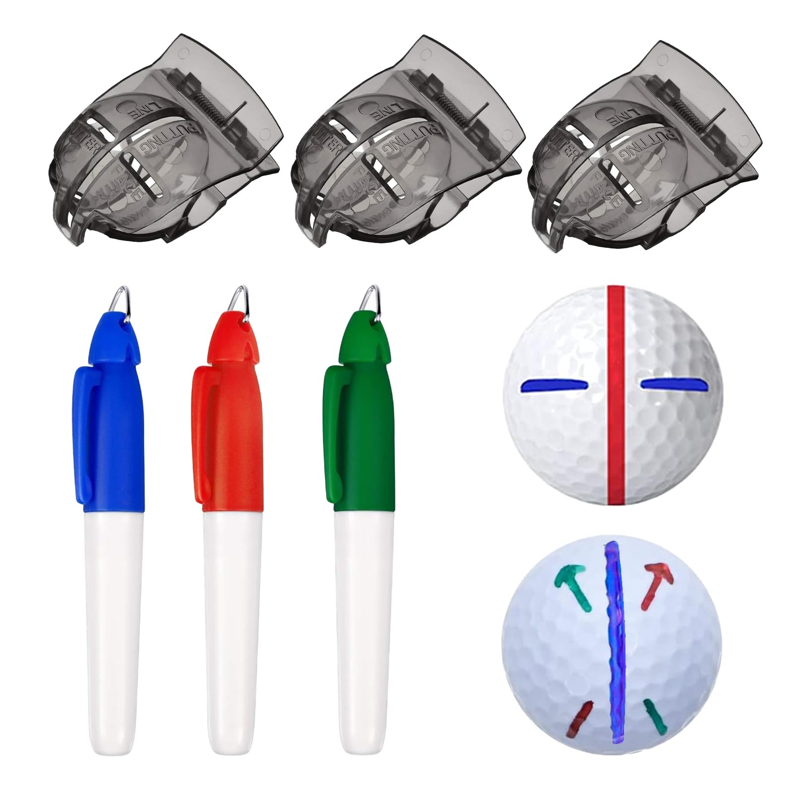 Amazon.com : 6 Pack Golf Ball Marking Tool Set - 3 Golf Ball Marking ...