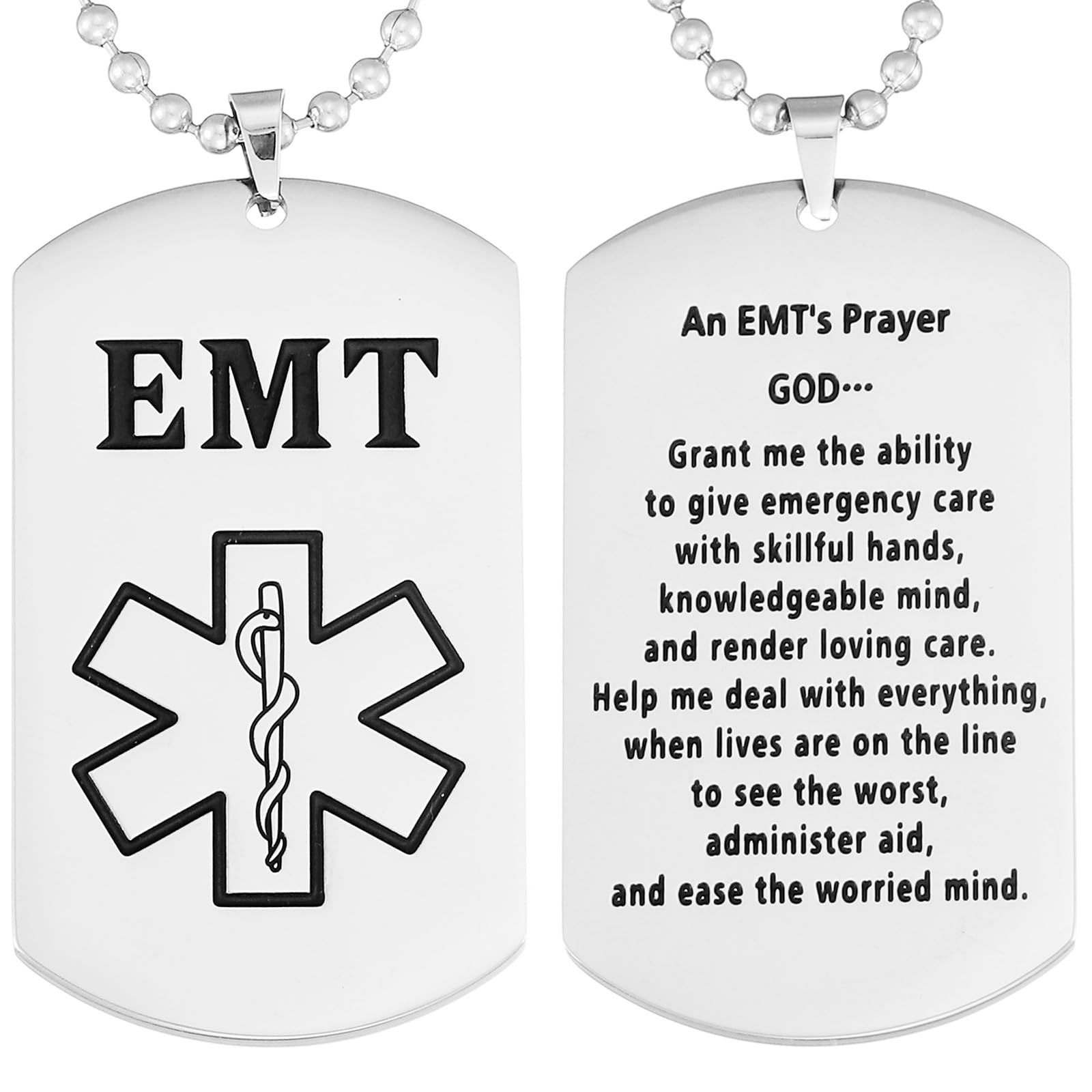Emt Gifts for Him Men Necklace Funny Emt Prayer Cool Stuff Jewelry ...
