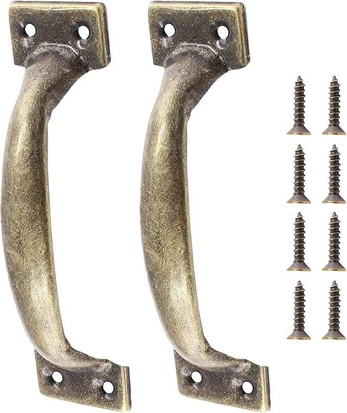 Jiozermi 2 Pcs 4" Rustic Gate Handle, Iron Hardware Handle Pull with ...