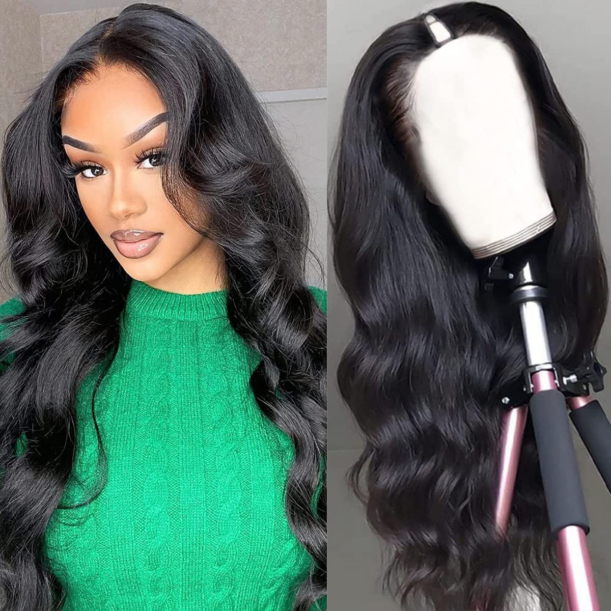 Amazon.com : Alexa V Part Wig Human Hair Body Wave Upgrade U Part Human ...