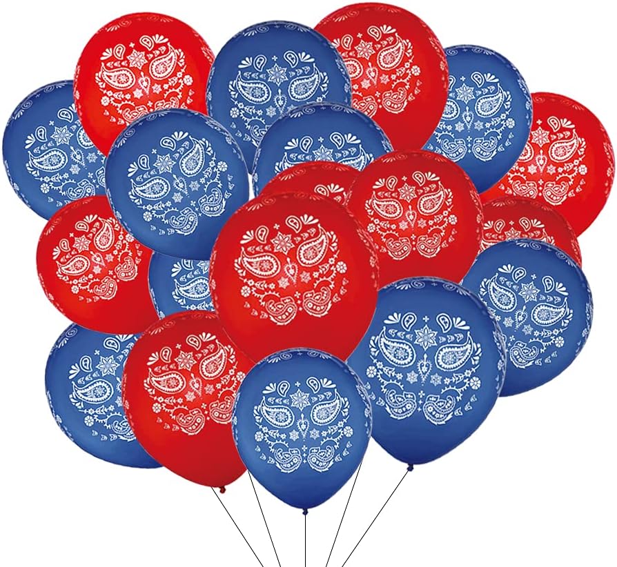 Amazon.com: Eboamani 40 Pieces Western Bandana Print Balloons, Cowboy ...