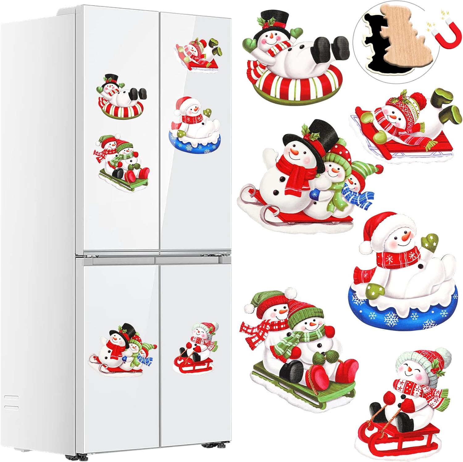 Amazon.com: 6pcs Christmas Snowman Refrigerator Magnets Decorations ...