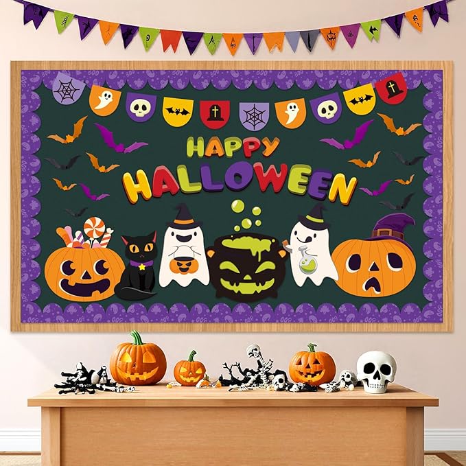 Amazon.com: Halloween Bulletin Board Decoration Set,Happy Halloween ...