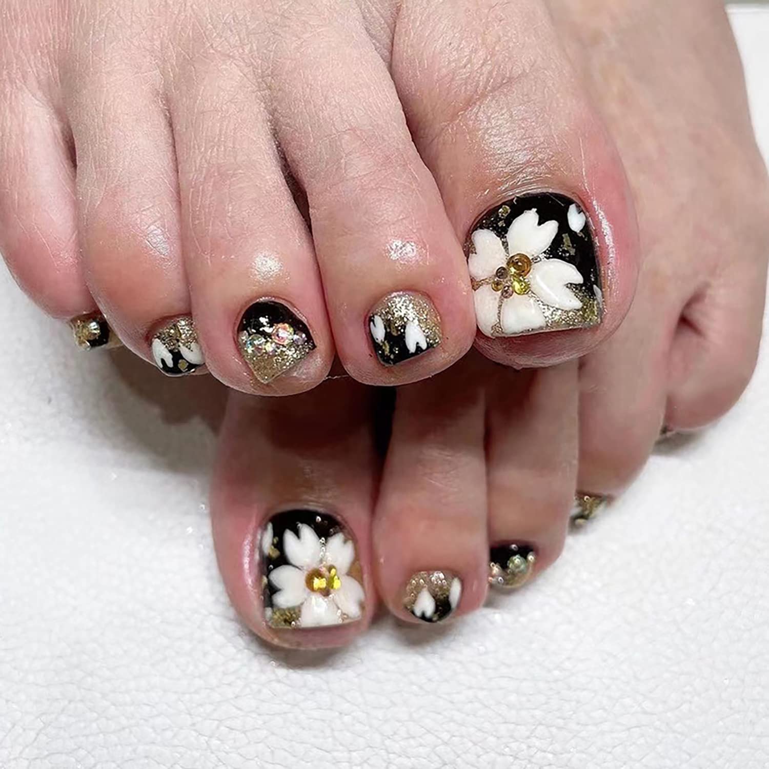 Amazon.com: Press On Toenails Short Square, Coffin Shape Full Cover ...