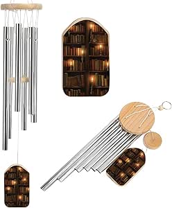 Amazon.com : Library Bookshelf Candlelight Wind Chimes for Outside with ...