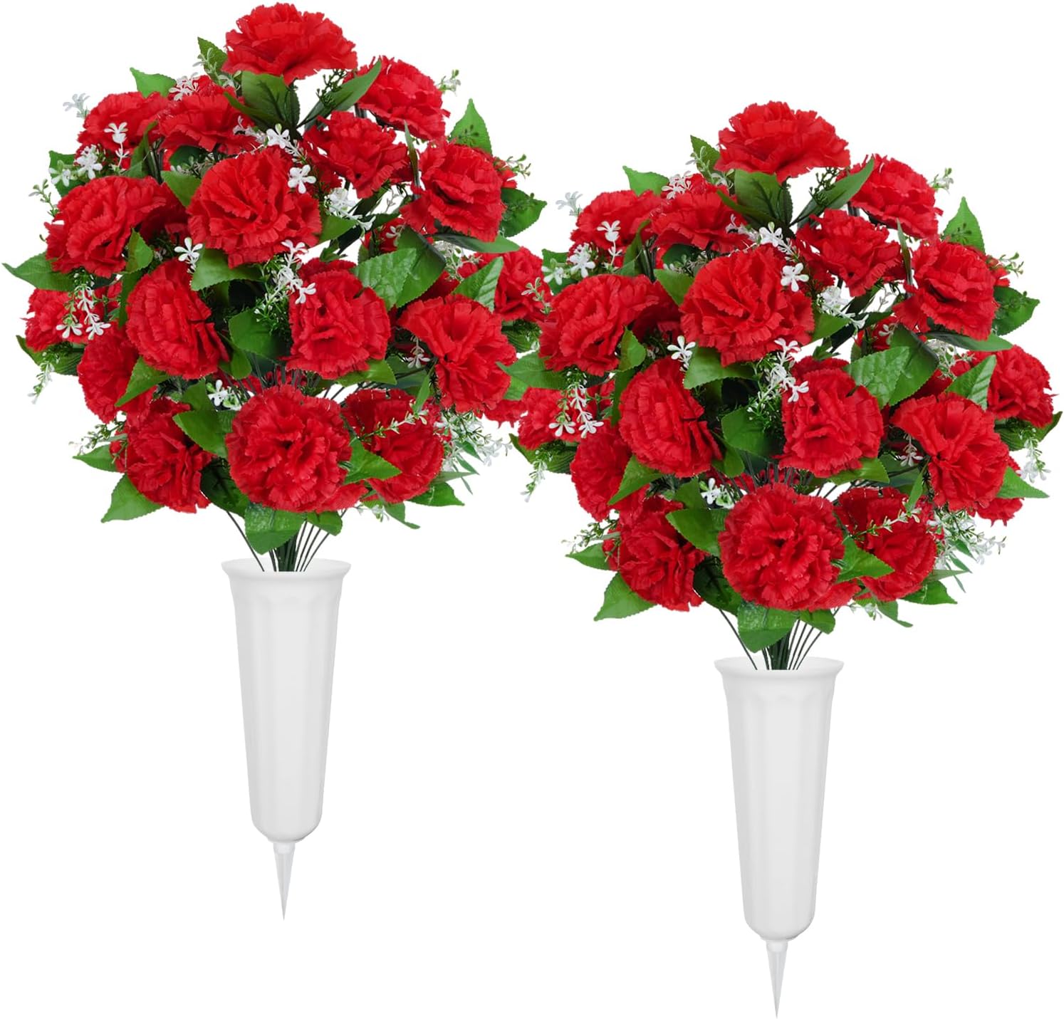 Amazon.com: XHXSTORE 2 Sets Artificial Cemetery Flowers for Grave 48 ...