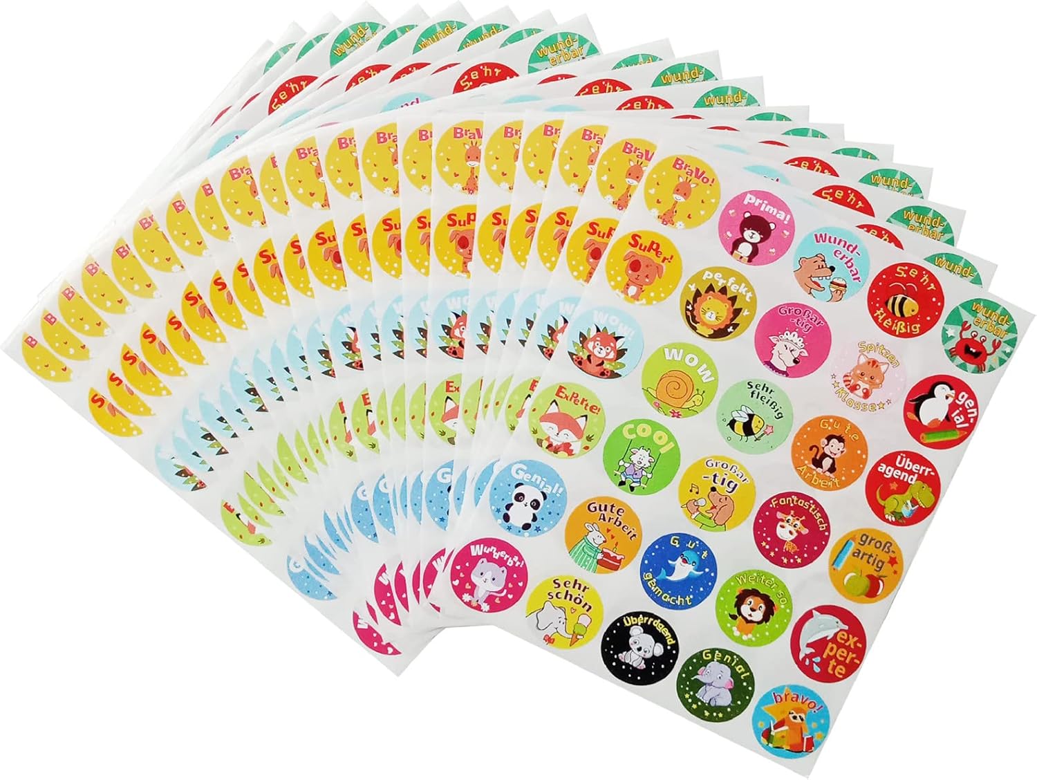 Pack of 600 Kids Motivation Stickers Teachers Reward Stickers German ...