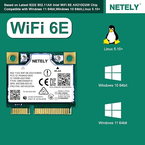 NETELY 802.11AX WiFi 6 AX200HMW 3000Mbps Mini-PCIE Adaptador WiFi con ...
