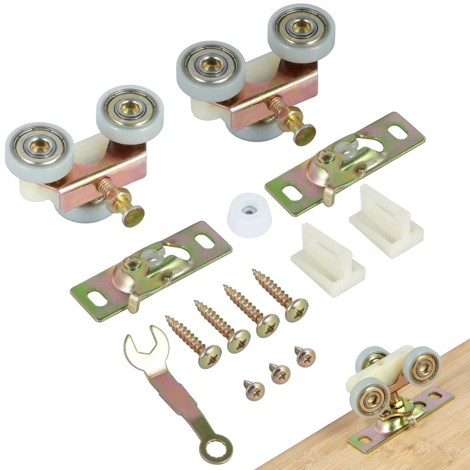 2PCS Sliding Pocket Door Roller Assembly Compatible with 1500/100pd ...