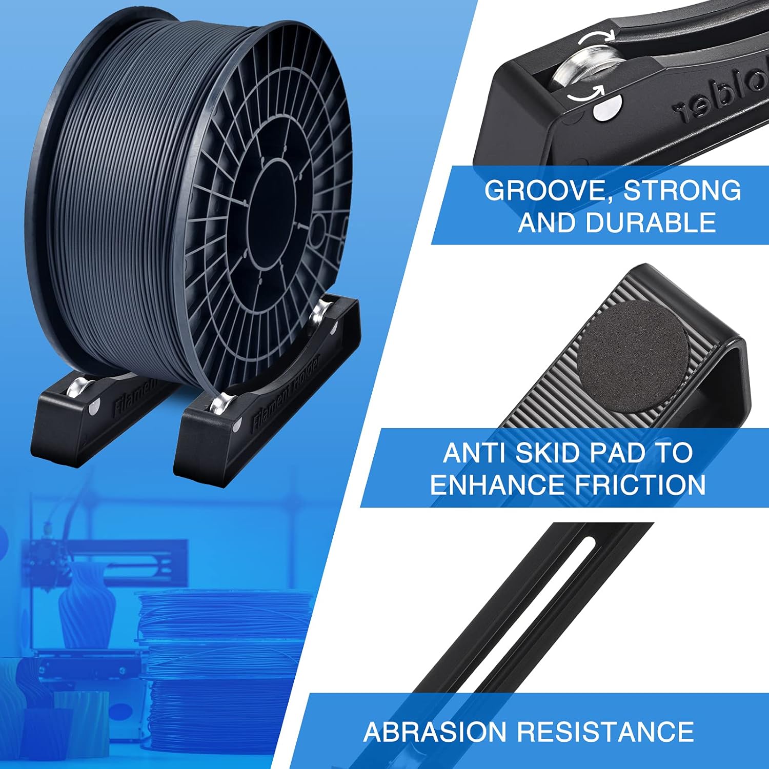 Review 3D Printer Filament Spool Holder Filament Holder Fits All Spools ...