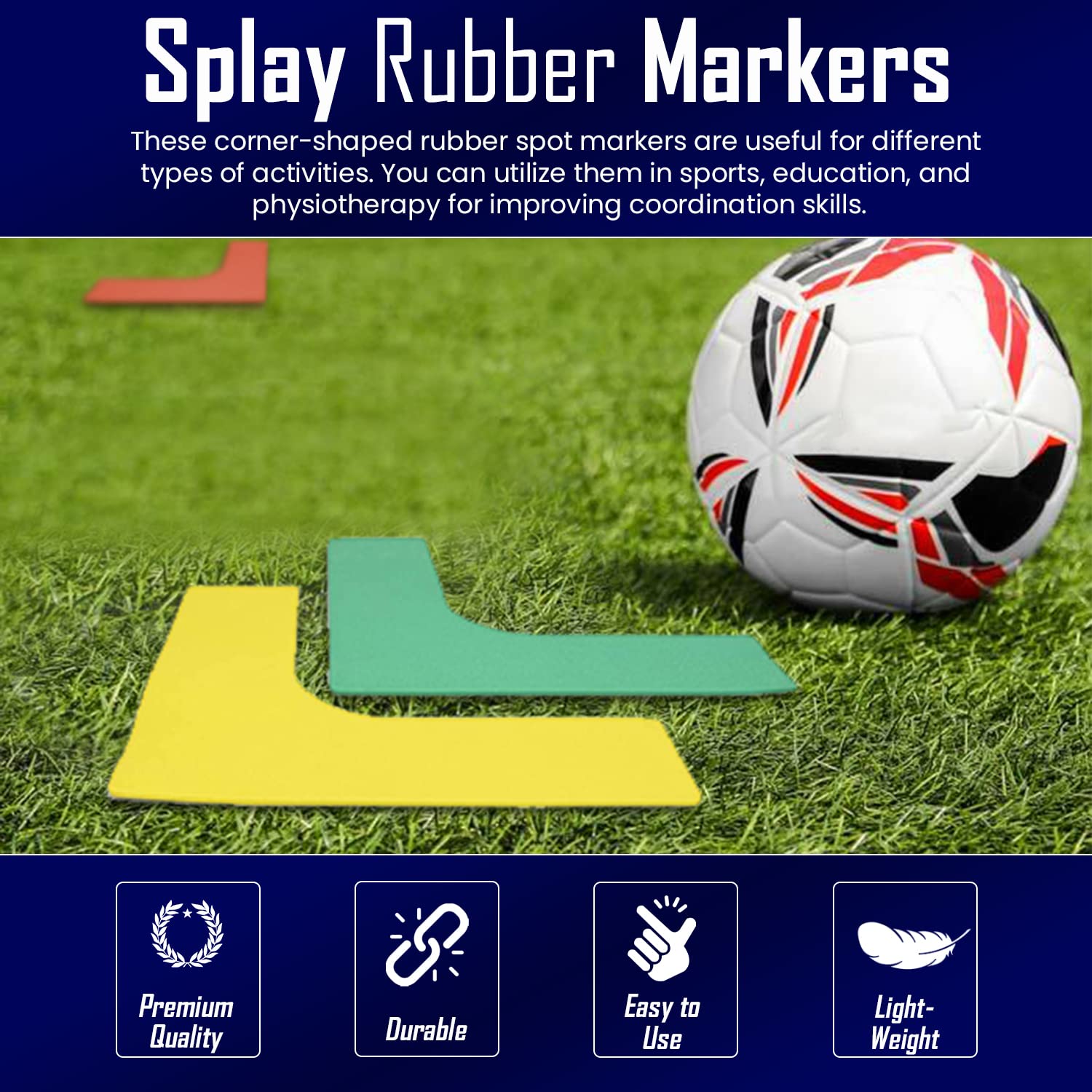 Splay Corner Shaped Rubber Markers (Set of 4) Indoor Outdoor Floor ...