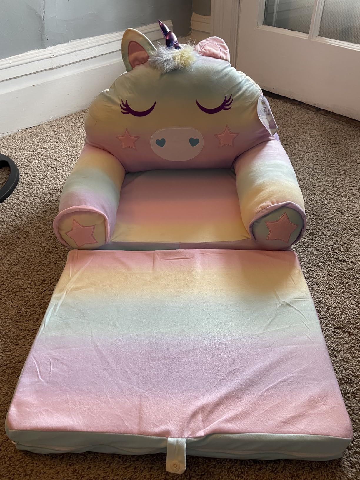 Amazon.com: Idea Nuova Unicorn 2 in 1 Plush Flip Out Sofa Chair : Home ...