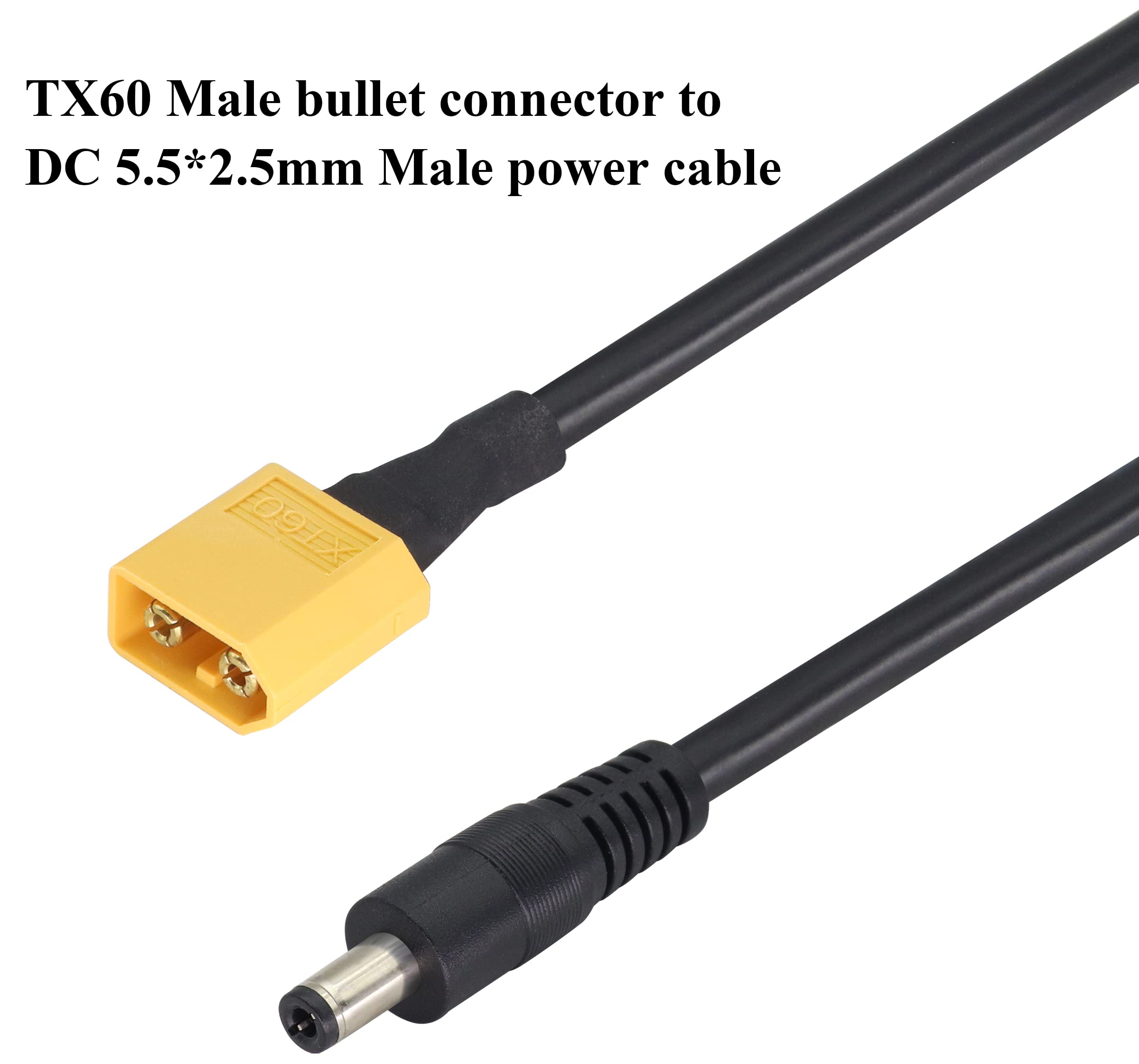 Snapklik.com : AAOTOKK DC 5525mm To XT60 Adapter Cable Male XT60 Bullet ...
