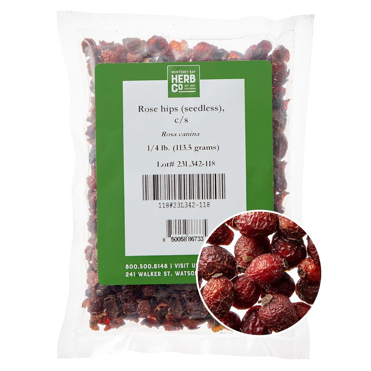Amazon.com: Monterey Bay Herb Co. Rose Hips, Whole | Make Rose Syrup ...