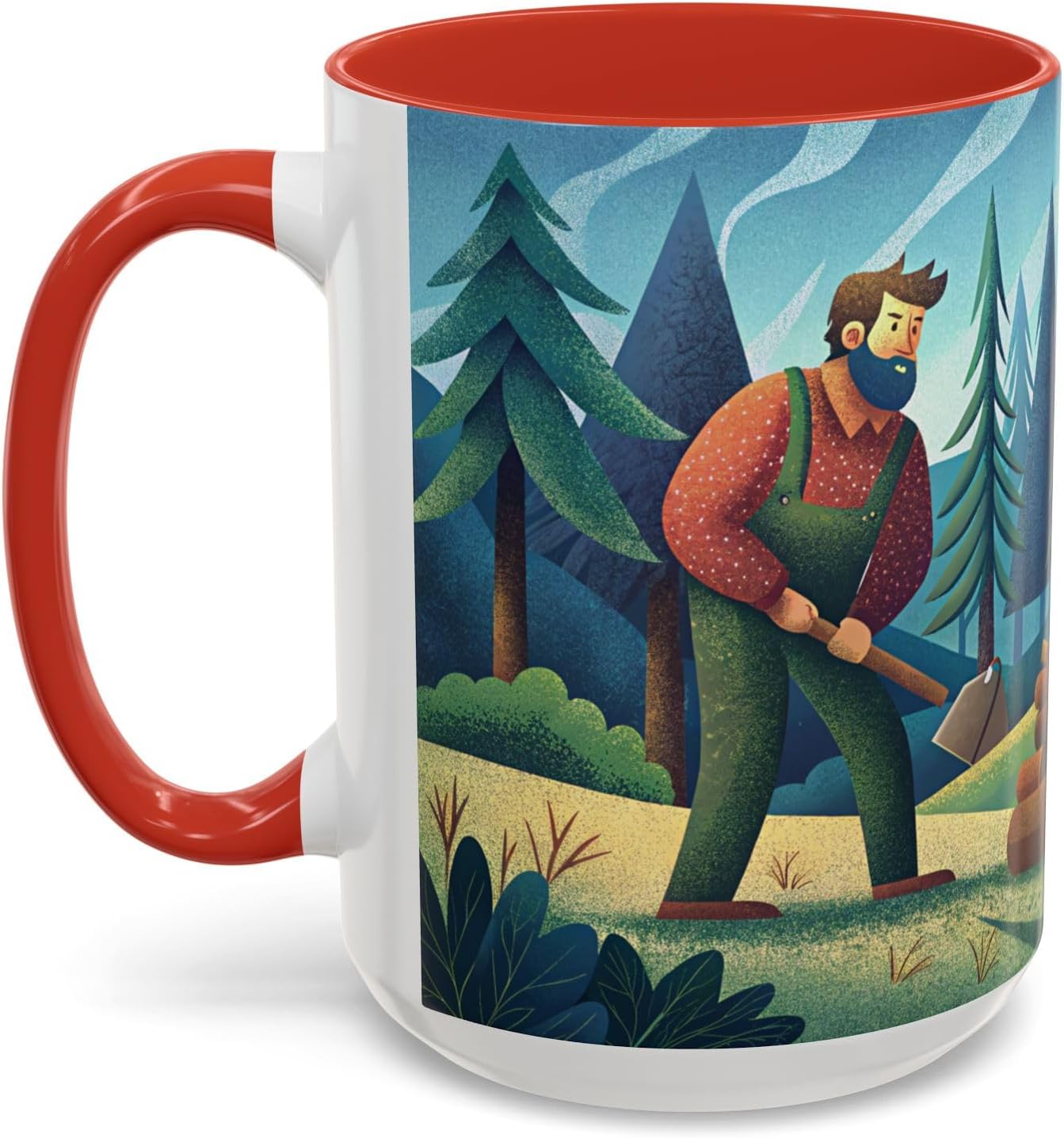 Amazon.com | Lumberjack Mug, Woodsmen Coffee Cup, Outdoorsman Ceramic ...