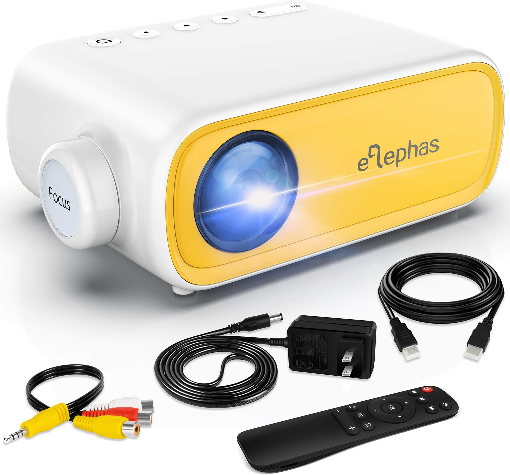 Amazon.com: Mini Projector, ELEPHAS Portable Projector for iPhone 1080P ...