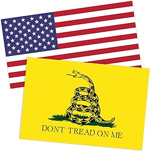 Amazon.com - Stickios American Flag & Gadsden Flag Decals Bundle ...