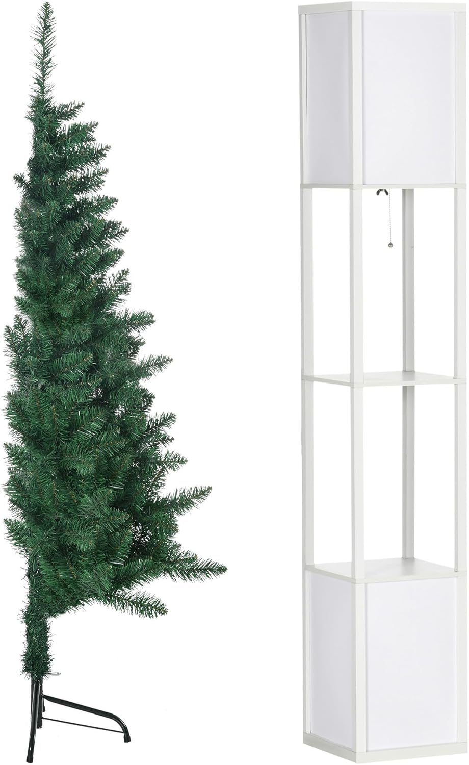 Amazon.com: HOMCOM 5ft Half Artificial Christmas Tree Holiday Décor ...
