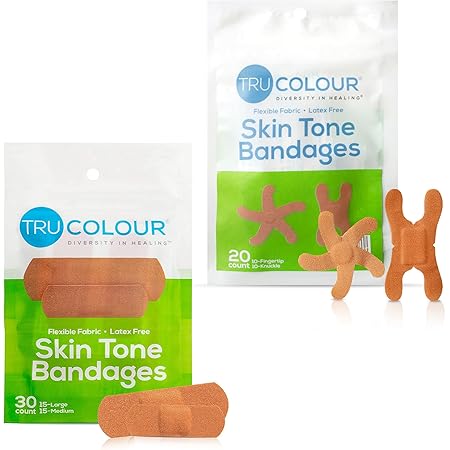 Amazon.com: Tru-Colour Skin Tone Bandages Variety Pack, Flexible Fabric ...