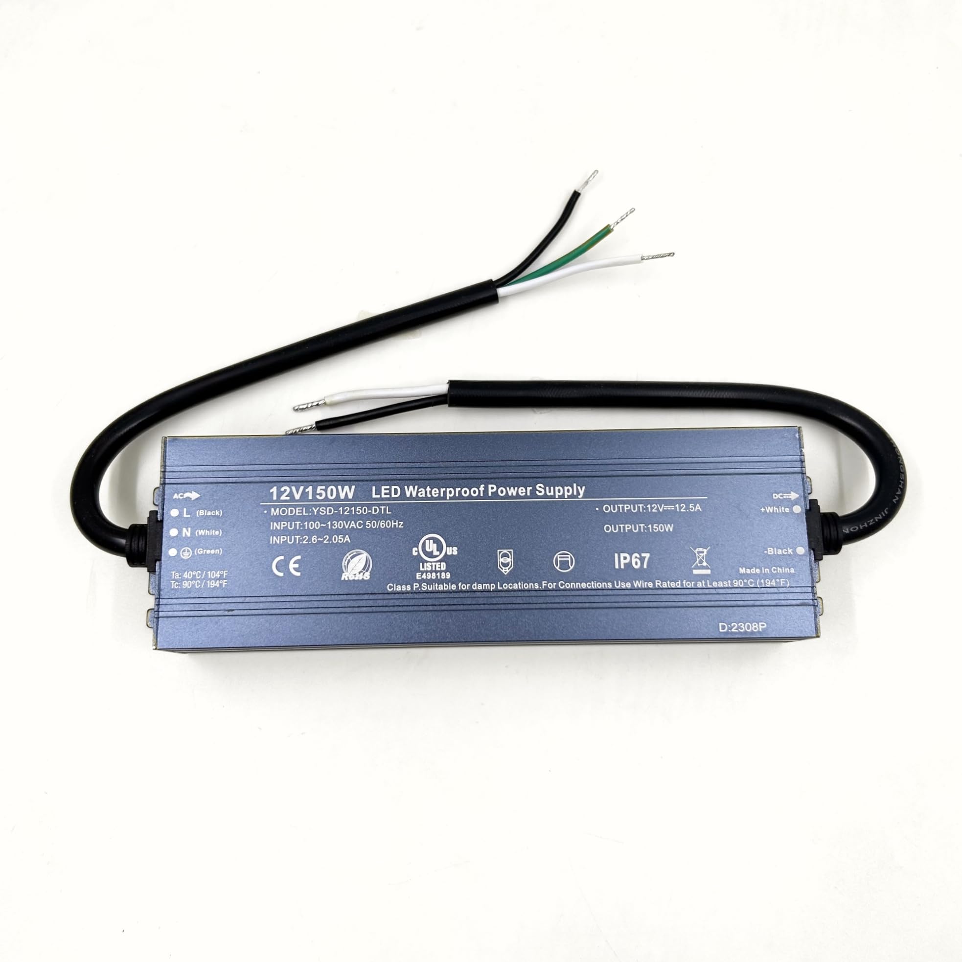 Snapklik.com : LED Driver 150W 12V UL Listed Transformer, Waterproof ...