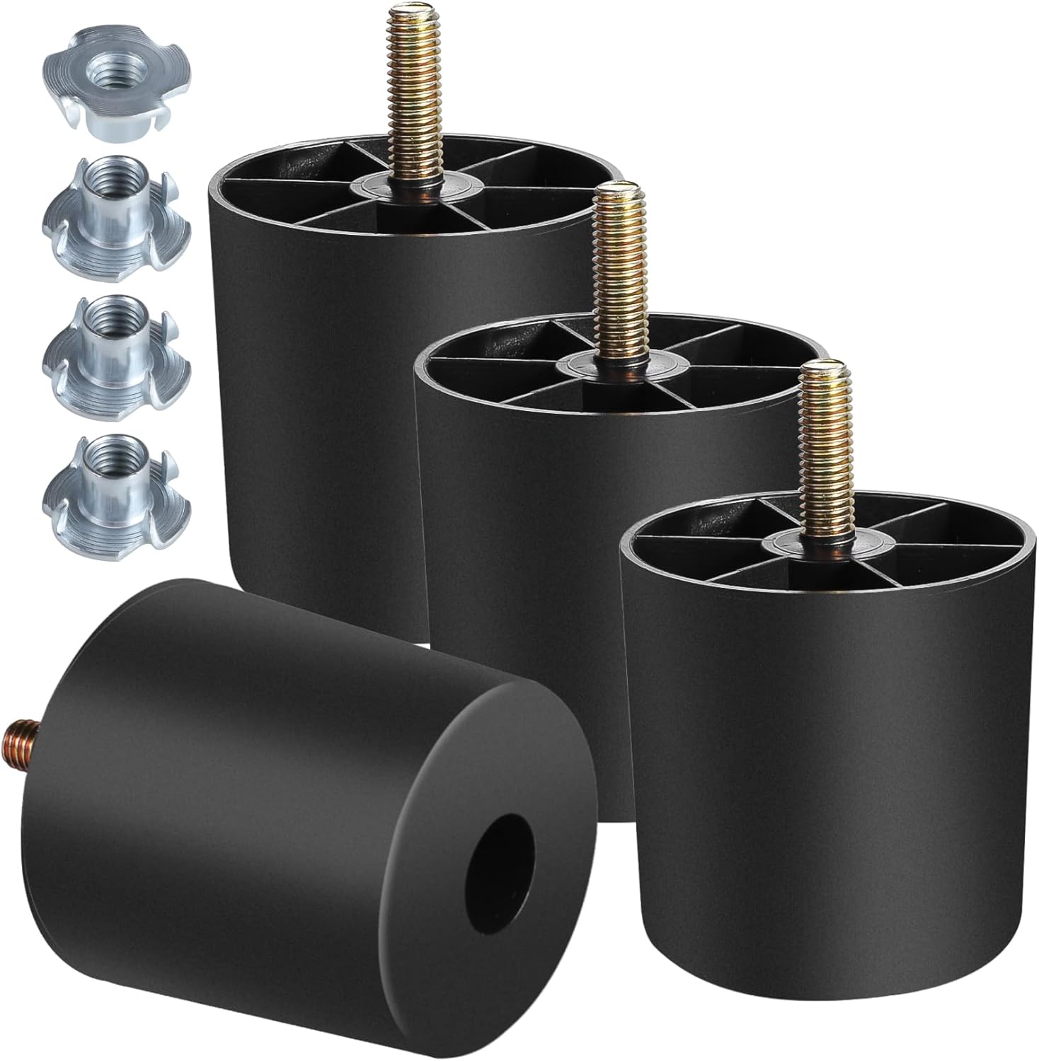 Amazon.com: Manesi 4Pcs 3 inch Plastic Sofa Legs，Black Sofa Replacement ...