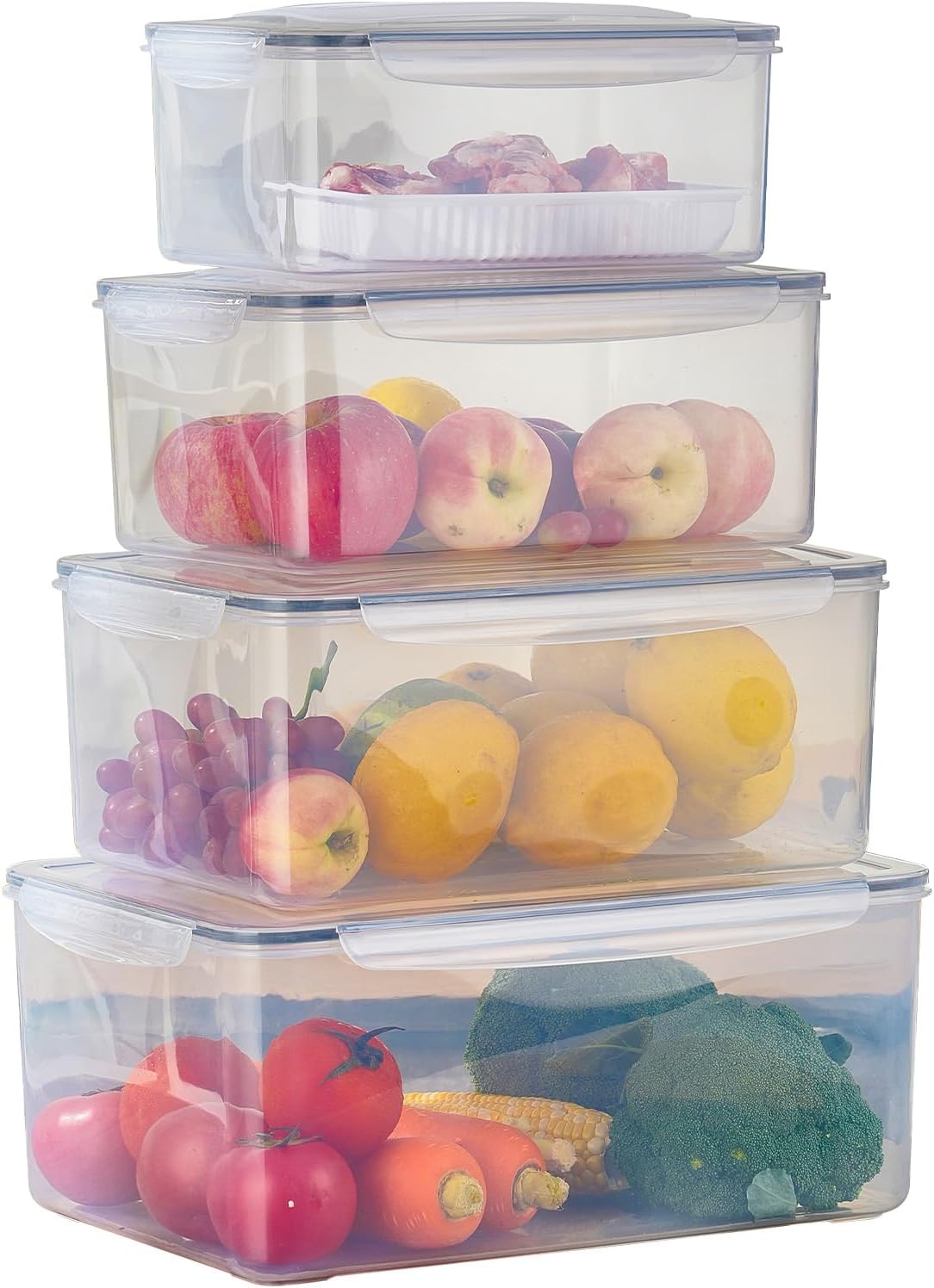 Amazon.com: MueJah Food Containers Set with Lids, Buckle Sides & Handle ...