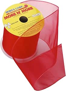 Amazon.com: Morex Ribbon Wired 4-Inch Chiffon Ribbon with 10-Yard Spool ...