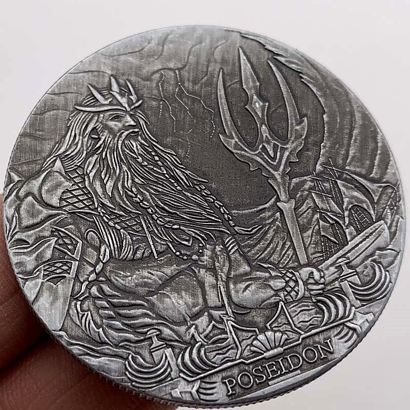 Buy Roman Empire ancient Greek sea god Poseidon nickel silver ...