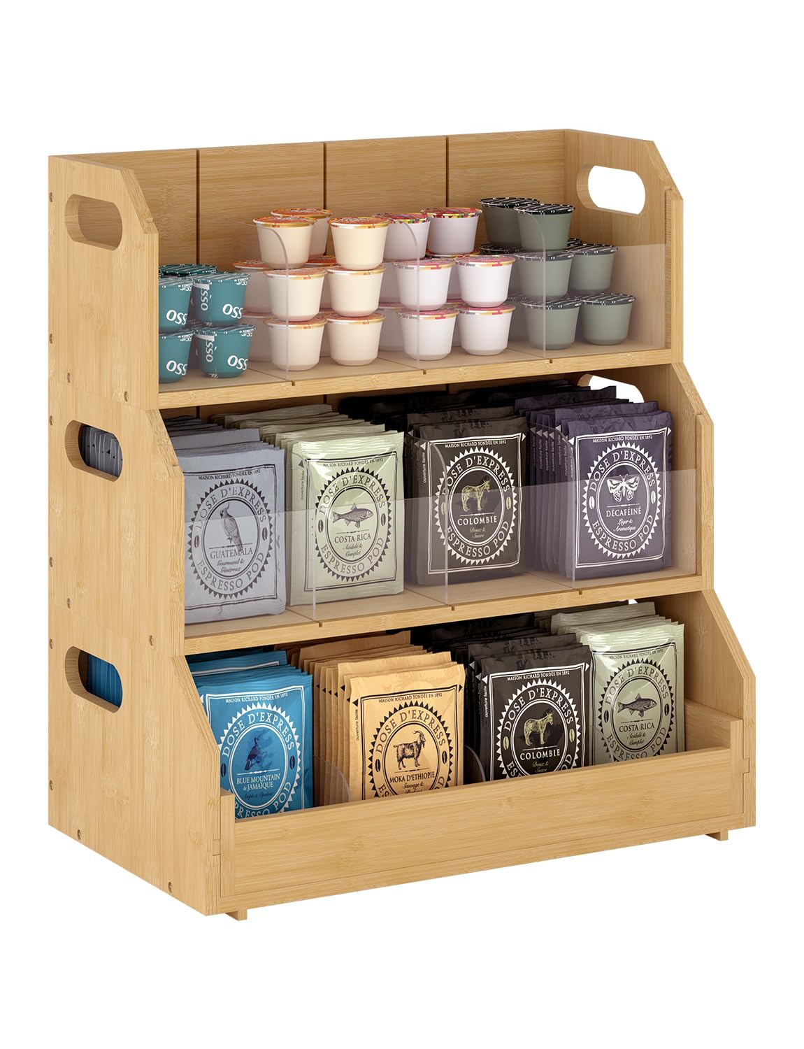 Amazon.com: StorageWorks 3 Layer Stackable Bamboo Tea Bag Organizer ...