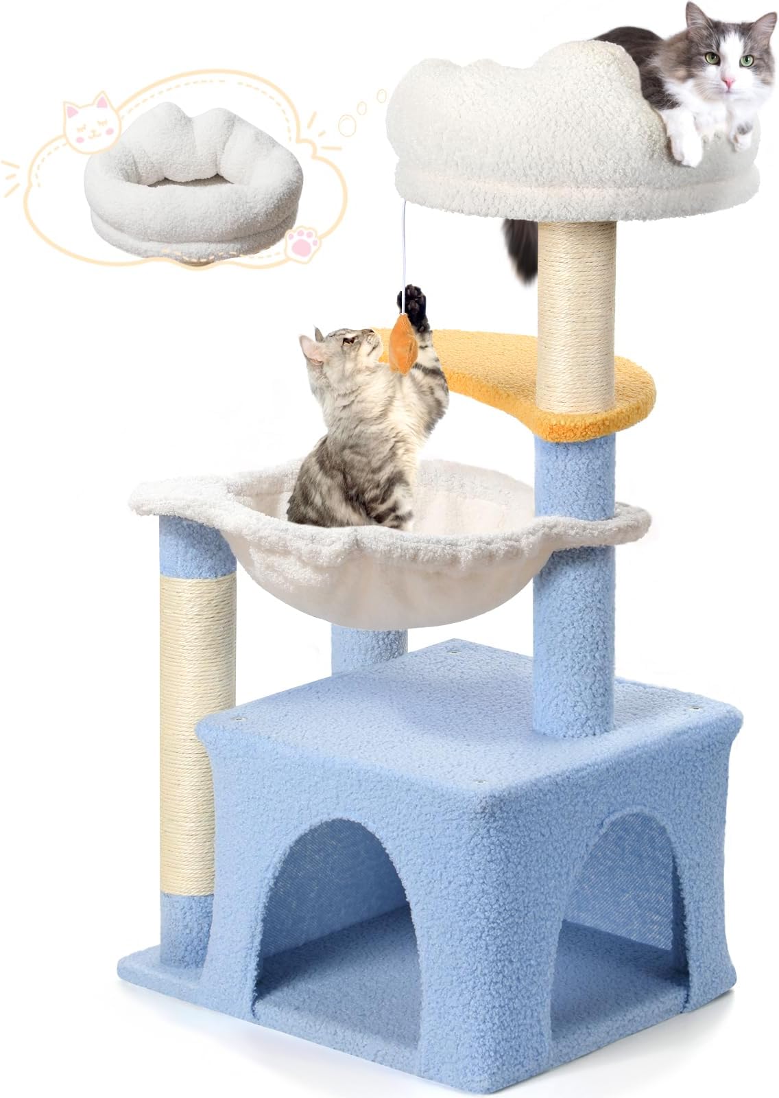 Amazon.com : Cat Tree with Sisal Scratching Posts Cat Tower with ...