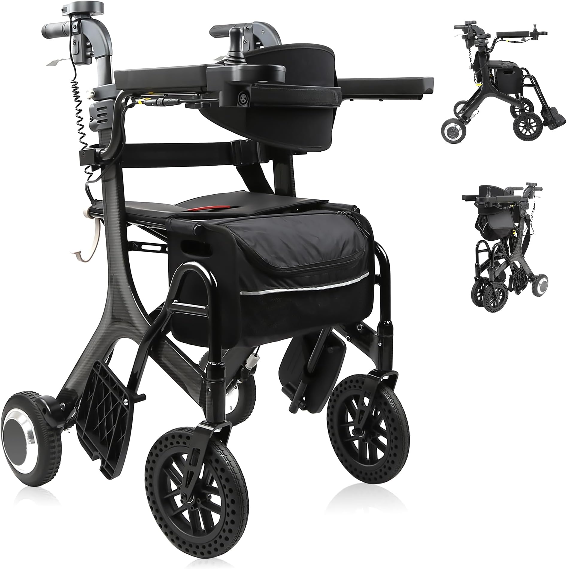 Amazon.com: Smallemon Rollator Walker 3 in 1 Multifunctional Carbon ...