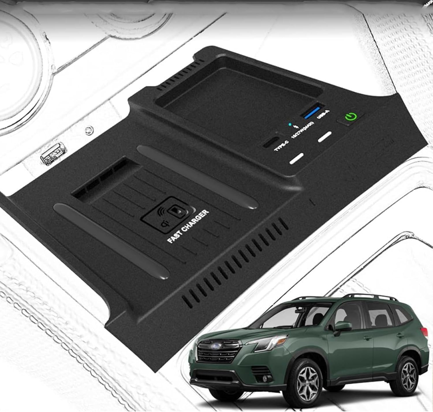 Amazon.com: Wireless Car Charger for Subaru Forester 2022 2021 2020 ...