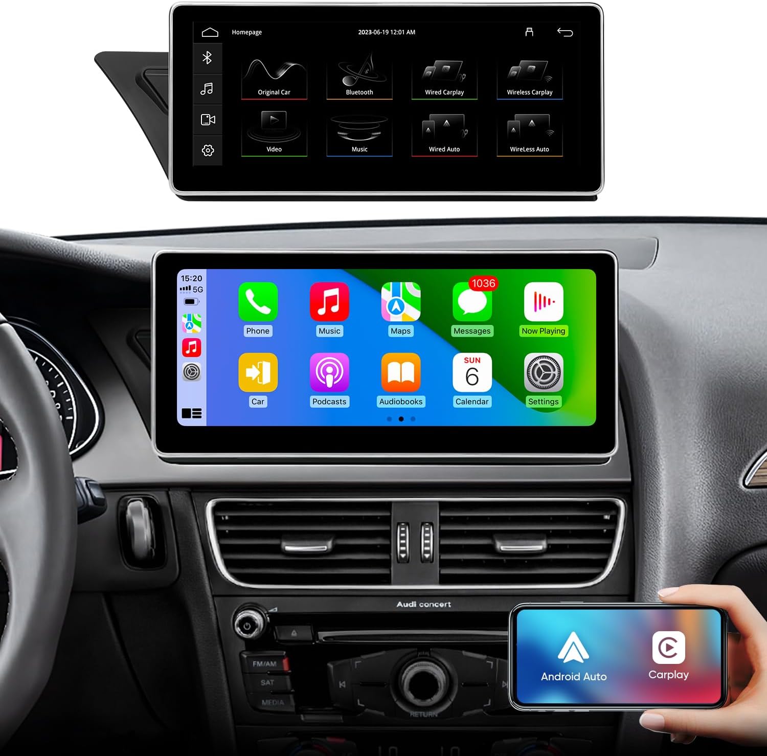 Amazon.com: 10.25 Touchscreen Carplay Android Auto Interface for Audi ...