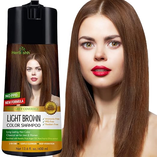 Amazon.com : Herbishh Hair Color Shampoo - Enriched Dye Formula for ...