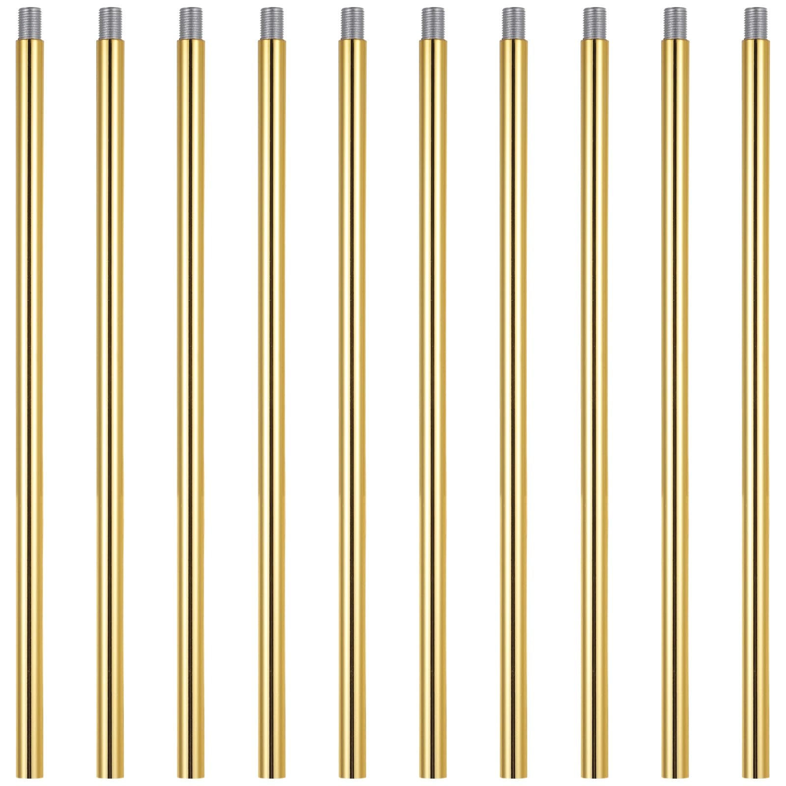 Lnrueg Bright Gold M10 Threaded Extension Rod, 10 PCS 12 Inches ...