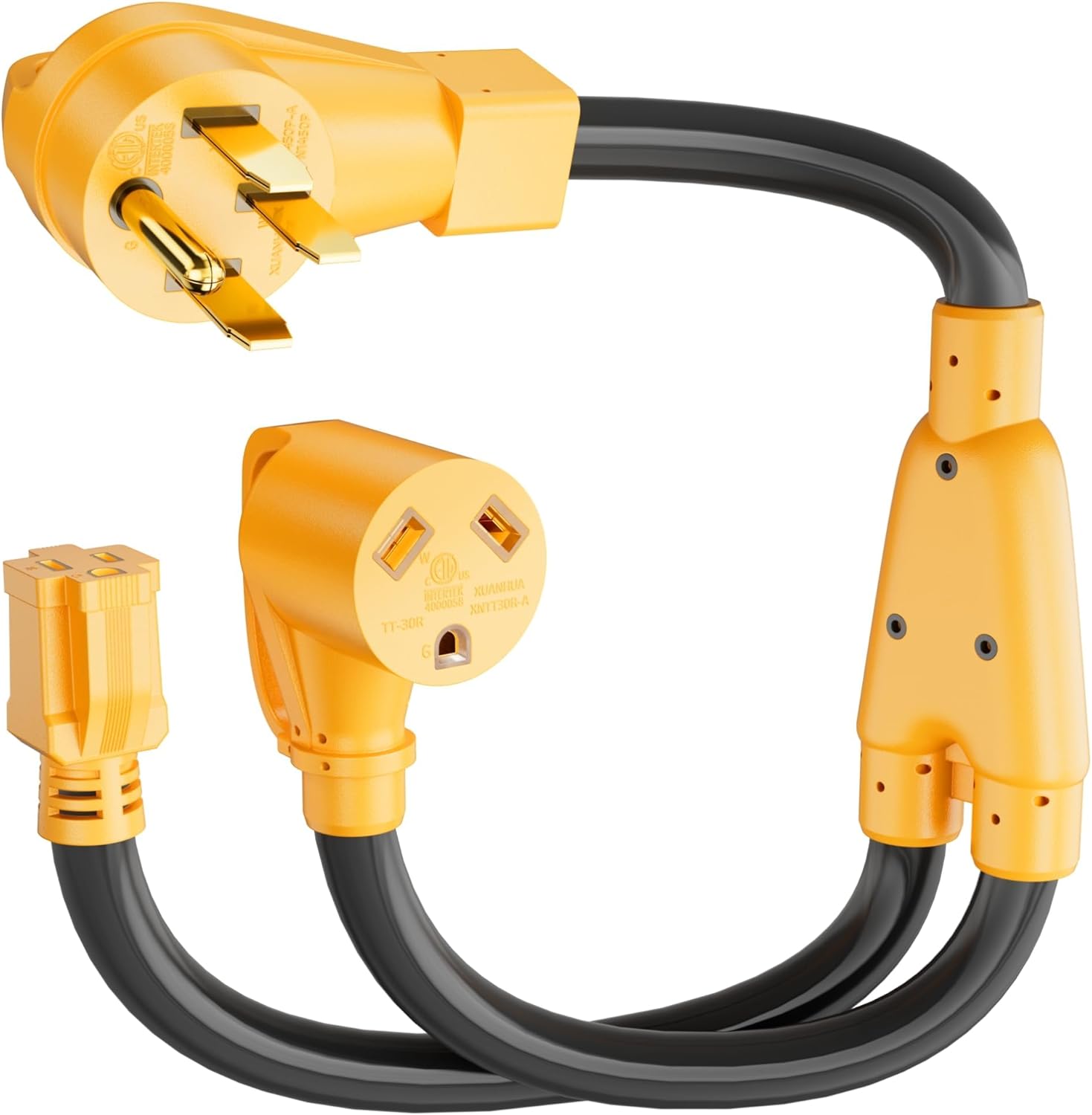 MECMO RV 50 Amp to 30 Amp and 15 Amp Y Splitter, NEMA 14-50P to TT-30R ...