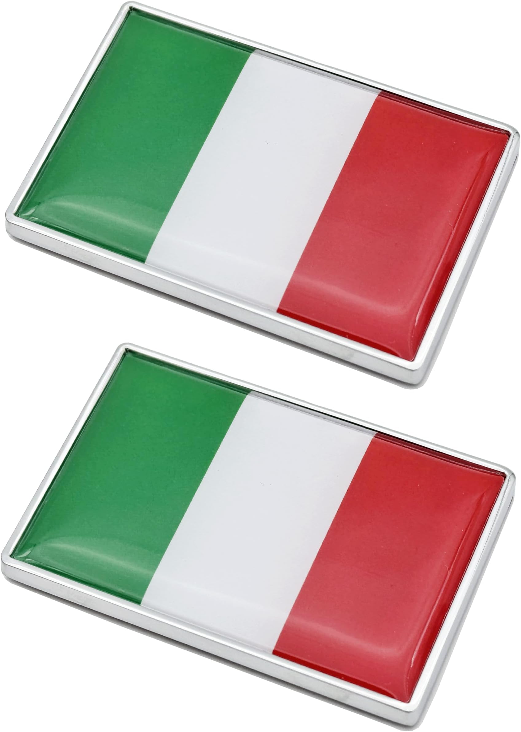 Amazon.com: 2 Pcs 3D Italy Italian Flag Metal Car Stickers Chrome ...