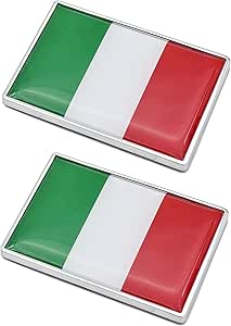 Amazon.com: 2 Pcs 3D Italy Italian Flag Metal Car Stickers Chrome Decals,2.3 x 1.6 Inch Metal ...