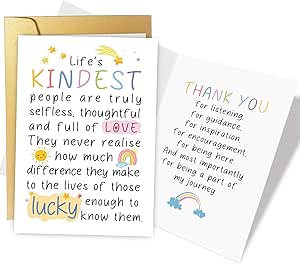 Amazon.com: Supoeguk Cute Poem Thank You Card for Friend, Funny Appreciation Card Gift for ...