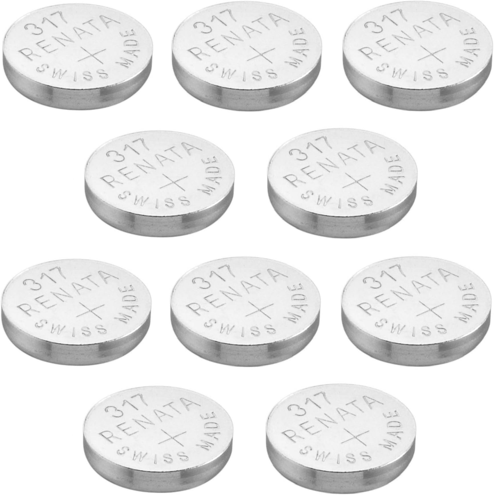 5 x Renata 317 Watch Battery Swiss Made Silver Oxide 1.5 v(SR516SW ...