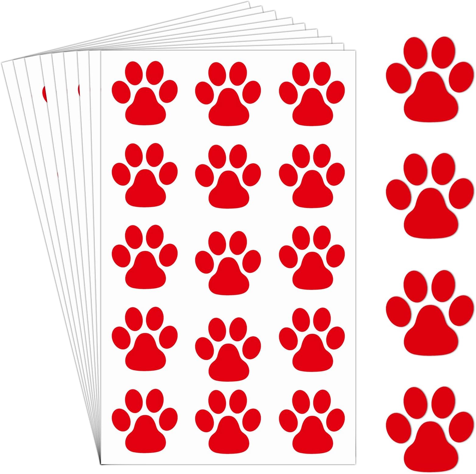 Amazon.com : Harloon 20 Sheets 300 Pcs Paw Prints Temporary Tattoos ...