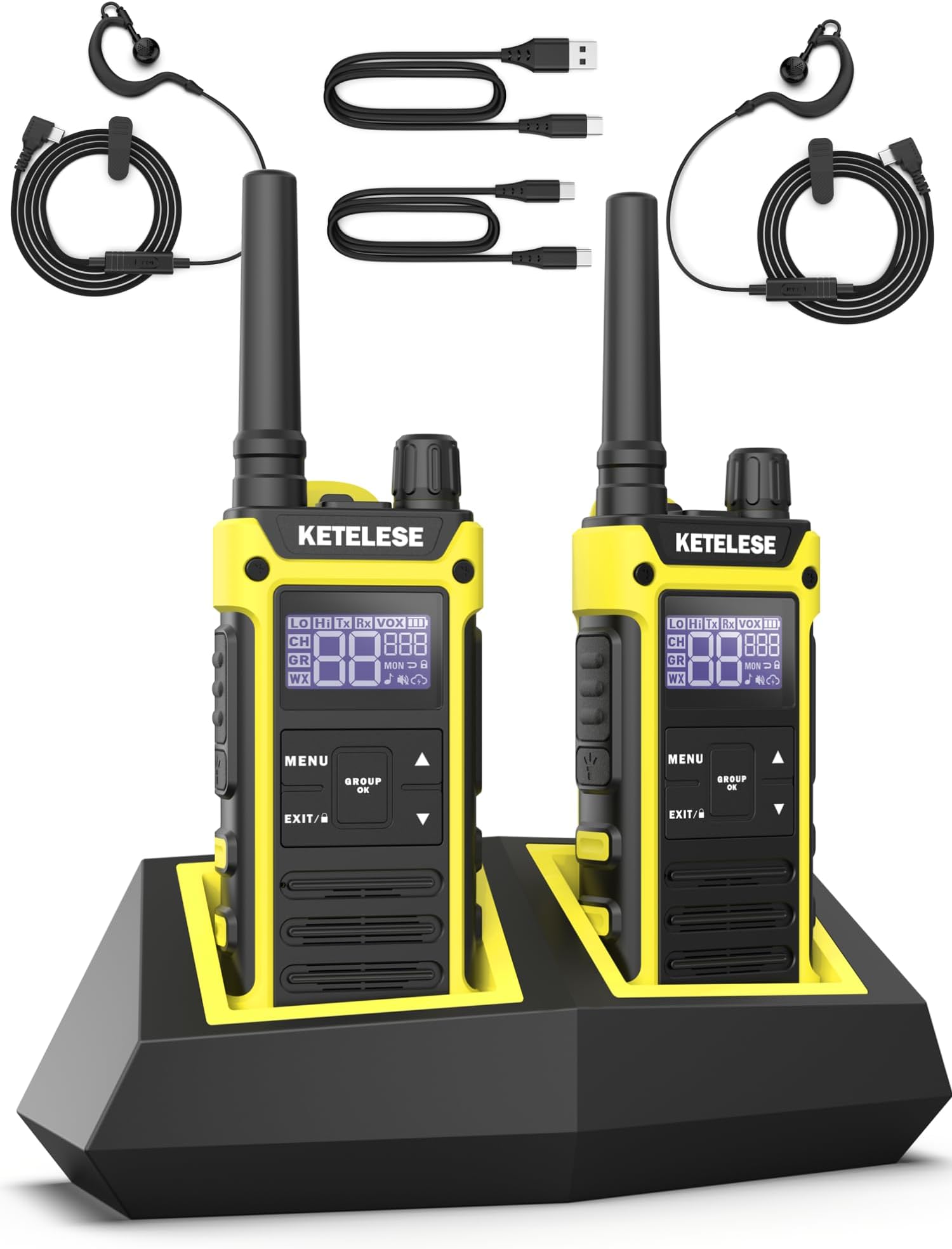 Amazon.com: KETELESE T3F IP67 Waterproof Walkie Talkies, Heavy Duty Two ...