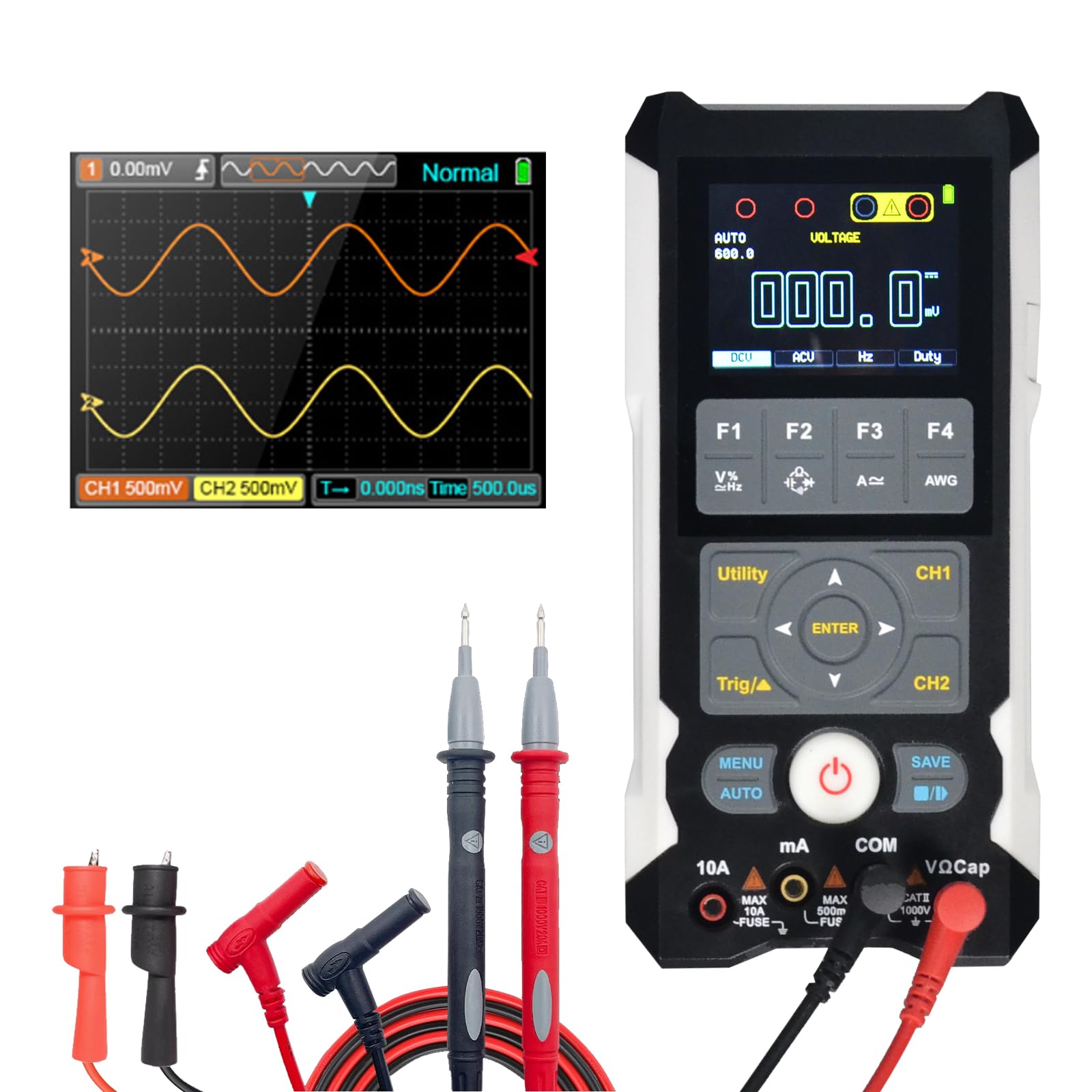 3 in 1 Digital Oscilloscope Multimeter, 80Mhz Bandwidth with 2 Channels ...