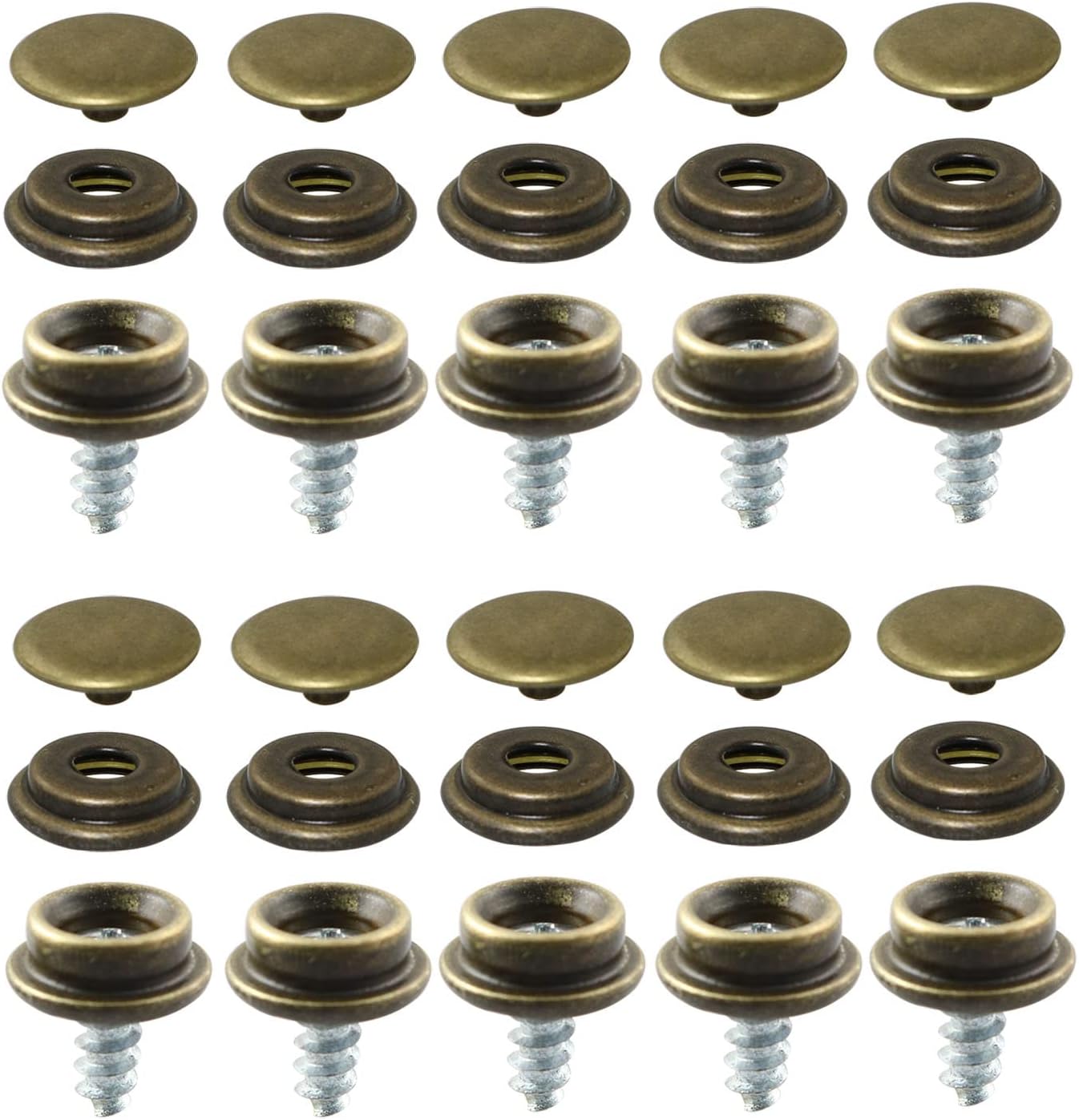 Amazon.com: PZRT 10 Sets Canvas Snap Kit Stainless Steel Fastener Screw ...