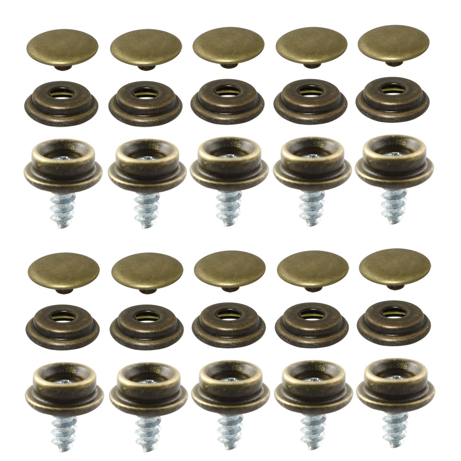Amazon.com: PZRT 10 Sets Canvas Snap Kit Stainless Steel Fastener Screw ...