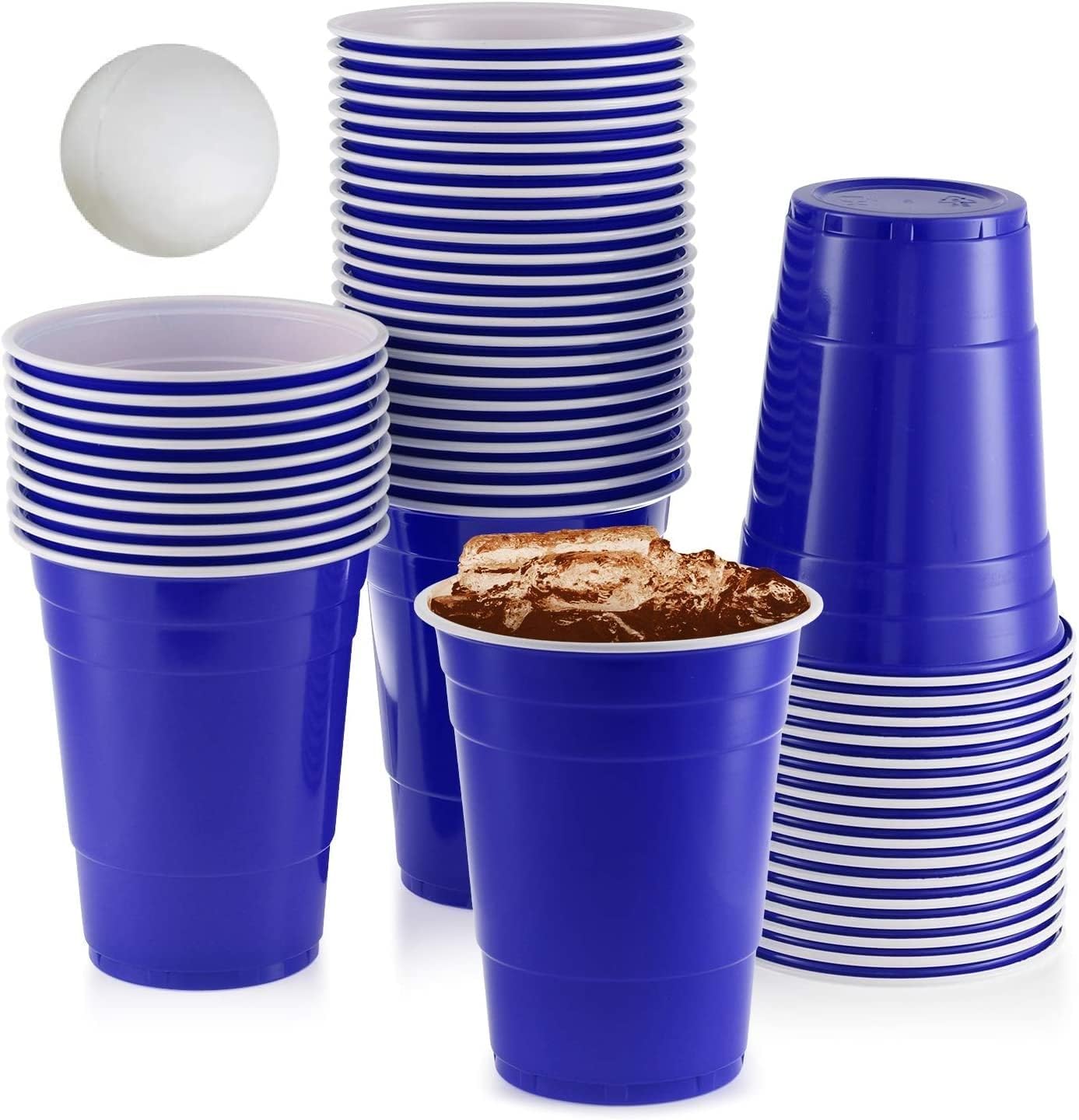 ORGA ECO-FRIENDLY Blue Plastic Cups 50 PCS - Recyclable - Blue Cups ...