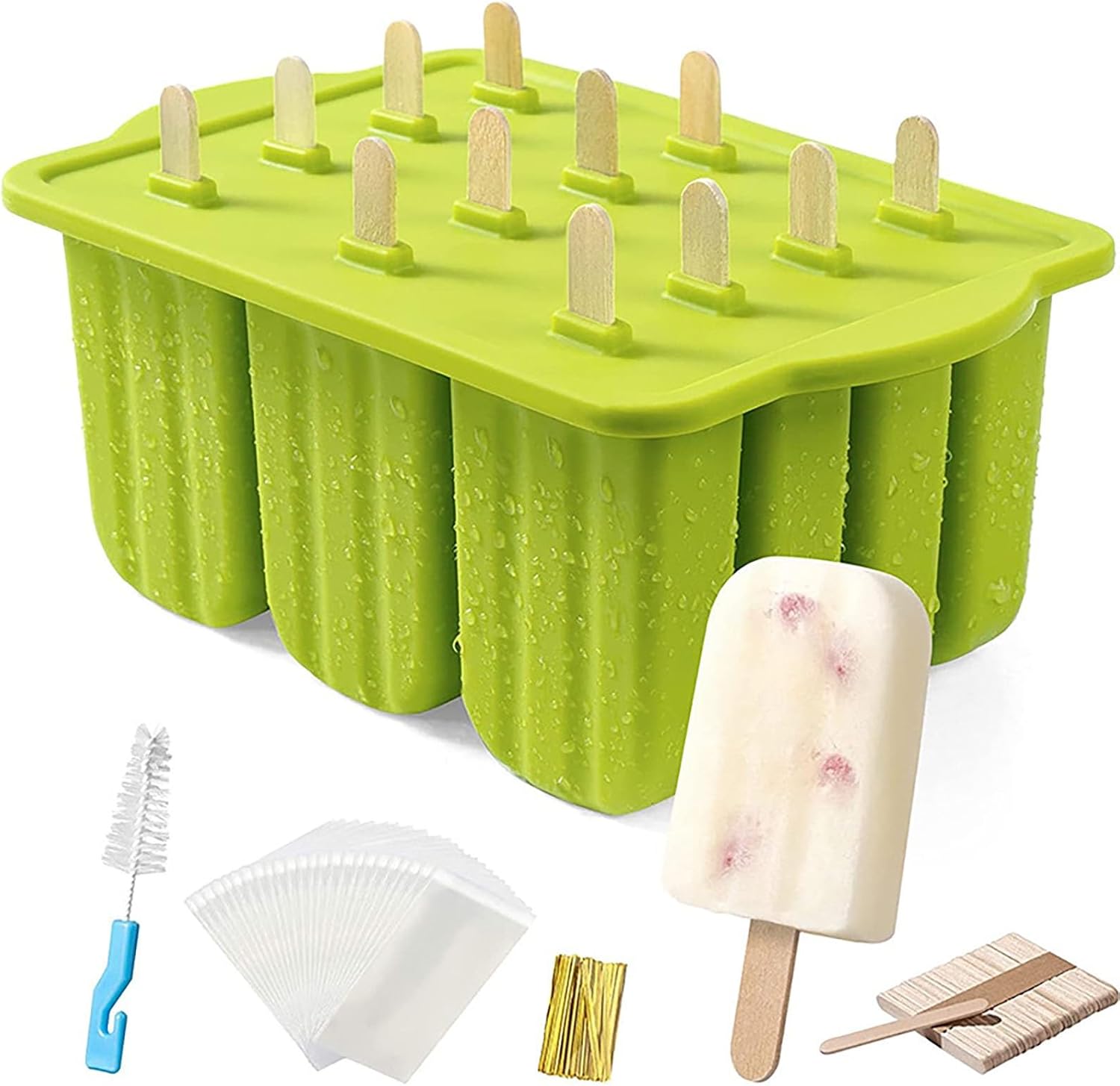 Amazon.com: Homemade Ice Lolly Mould Shapes,12 Compartment Silicone ...