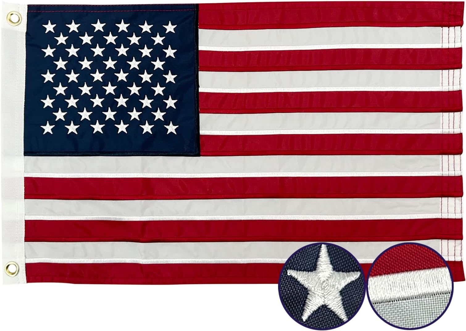 Amazon.com : American Super Knit Polyester Flag - 12" x 18" : Outdoor ...
