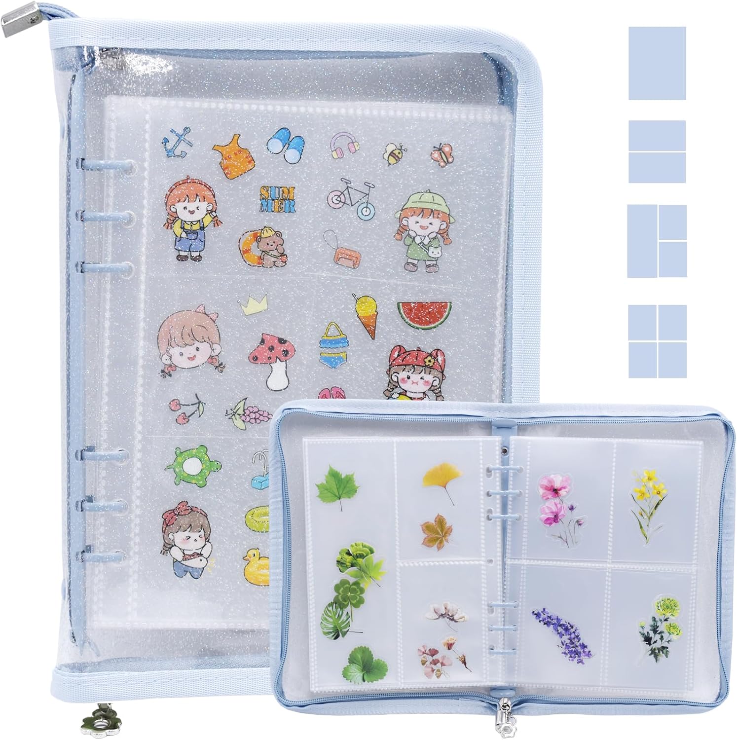 Amazon.com: DOUBFIVSY Sticker Storage Organizer, Clear A5 Sticker Album ...